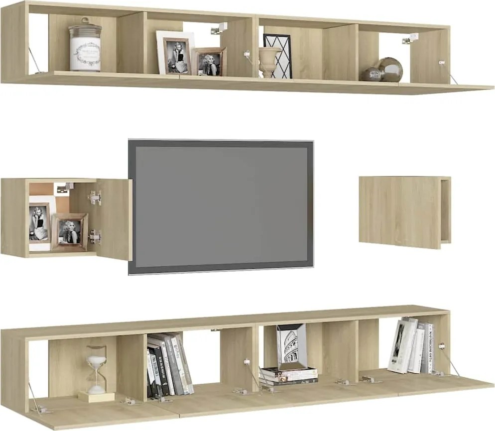 6dílný set TV skříněk dub sonoma kompozitní dřevo 3078999