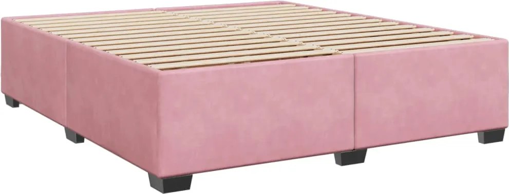 Rám postele růžový 200 x 200 cm samet 3284660