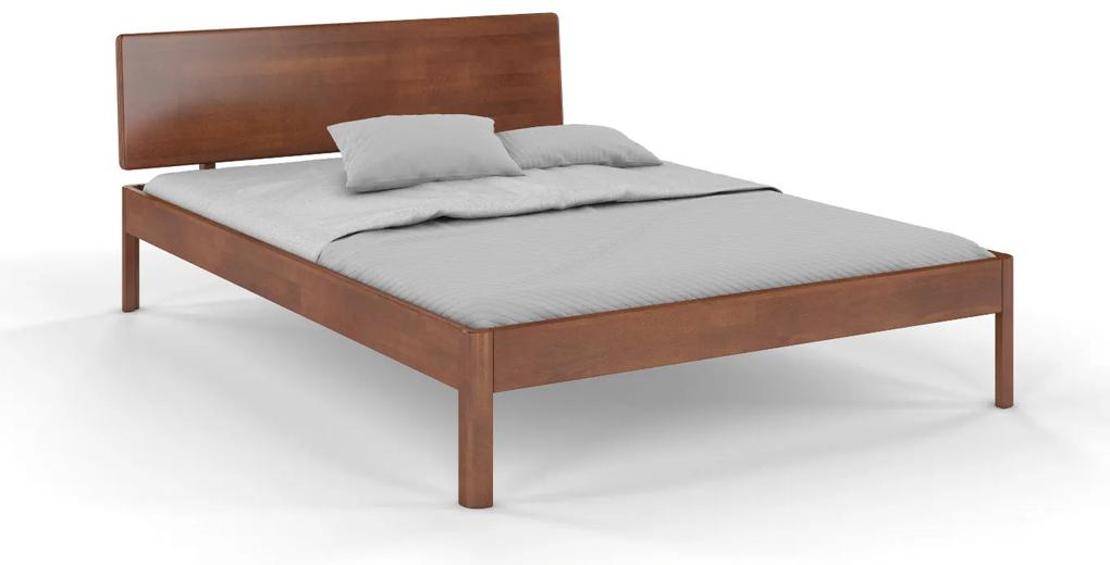 Dřevěná buková postel Visby AMMER / 90x200 cm, barva ořech