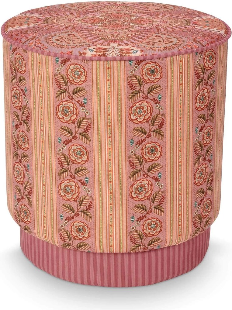 Pip Studio Puf Rosa Rani - růžový (Designový taburet)
