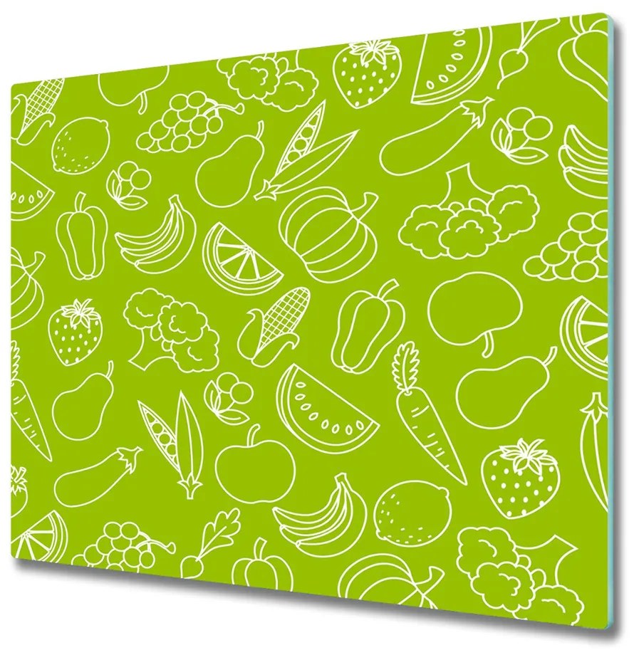 Skleněná krájecí deska Ovoce a zelenina 60x52 cm