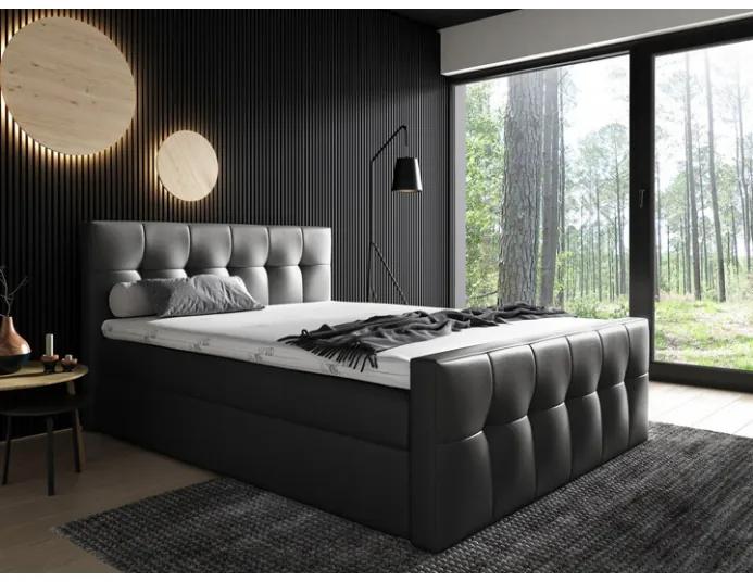 Čalouněná postel Maxim 200x200, černá eko kůže
