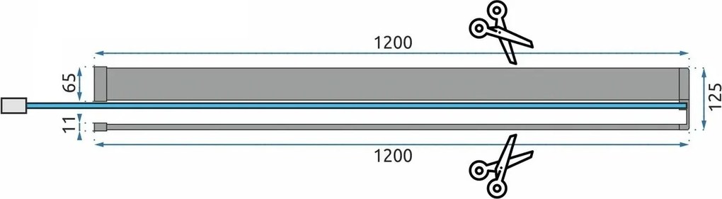 Rea Aero, sprchová zástěna typu Walk-In 110cm, 8mm čiré sklo, zlatý lesklý profil + polička a věšák EVO, KPL-K8441