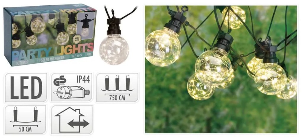 ProGarden Zahradní LED párty osvětlení 80 žárovek