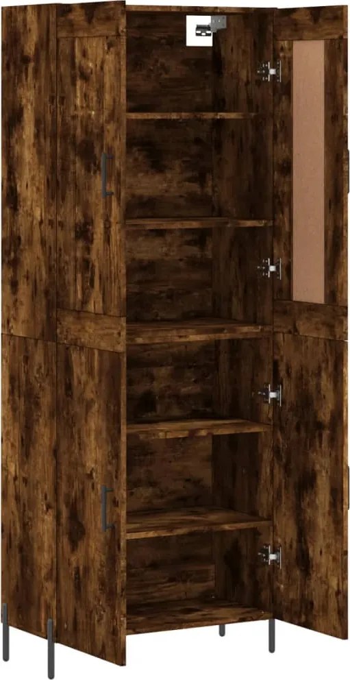 Skříň highboard kouřový dub 69,5 x 34 x 180 cm kompozitní dřevo 3199566