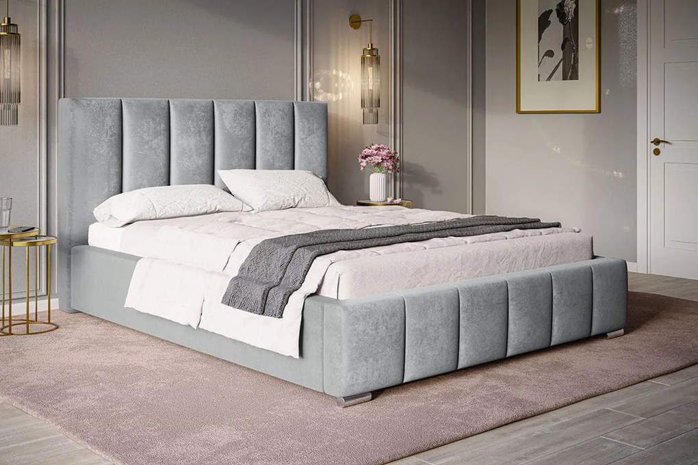 Velká čalouněná postel 200x200 cm Betty Barva: Mintová - Fuego 164