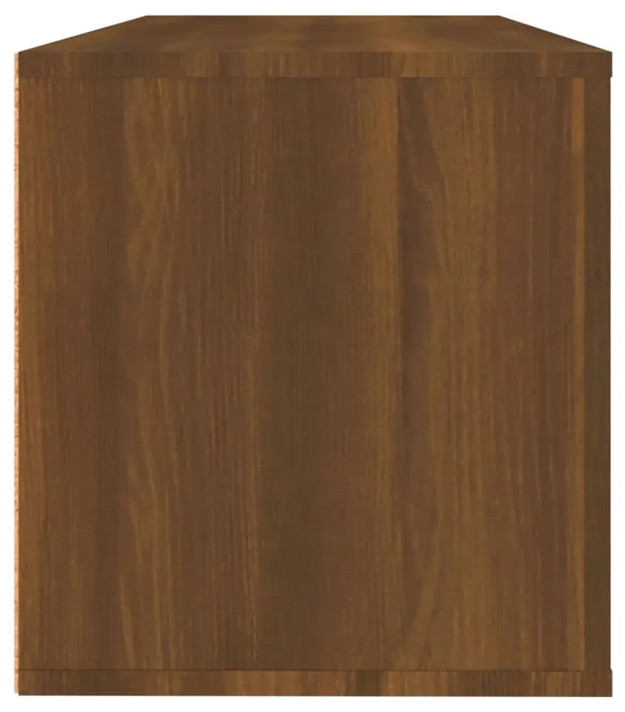Nástěnný botník hnědý dub 100x35x38 cm kompozitní dřevo - Default Title