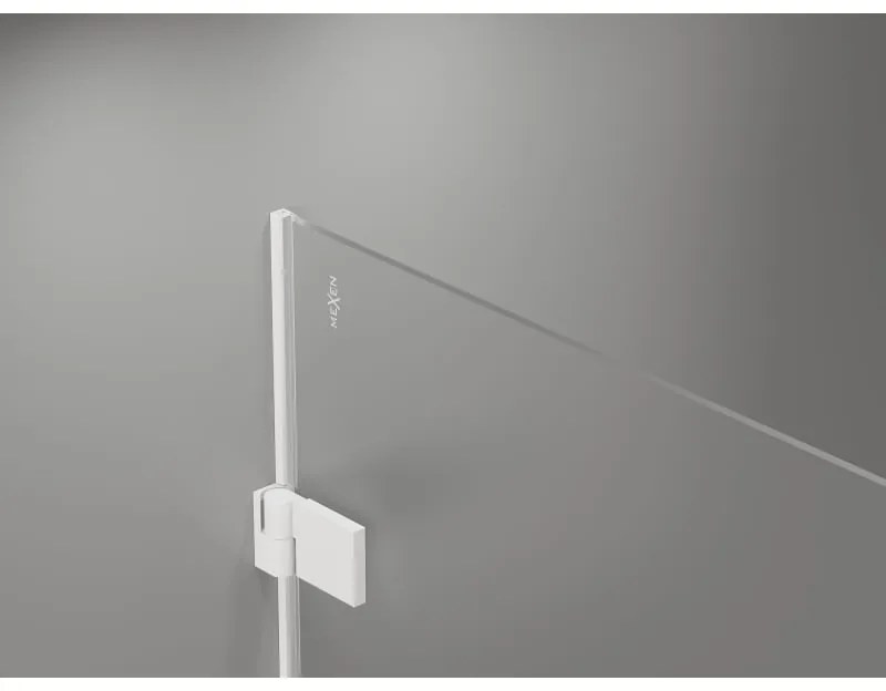 Mexen Lunar-B, výklopný sprchový kout levý 100 x 70 cm, 8mm čiré sklo, bílý profil, 832-100-070-20-00-L