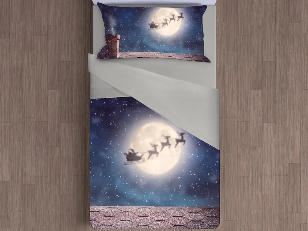 3D italské povlečení 100% bavlna Christmas night - 220x200 / 2x70x90 cm