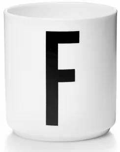 Porcelánový hrnek s písmenem F, bílá Design Letters