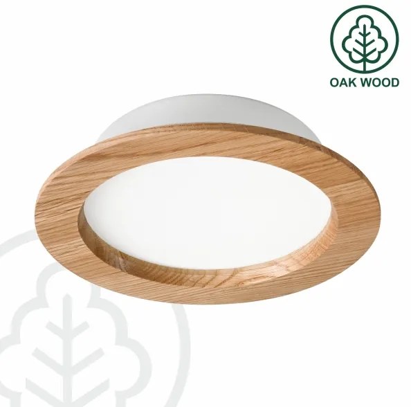 LED Podhledové svítidlo WOODY SPOT LED/16,5W/230V 4000K dub pr. 18,5 cm