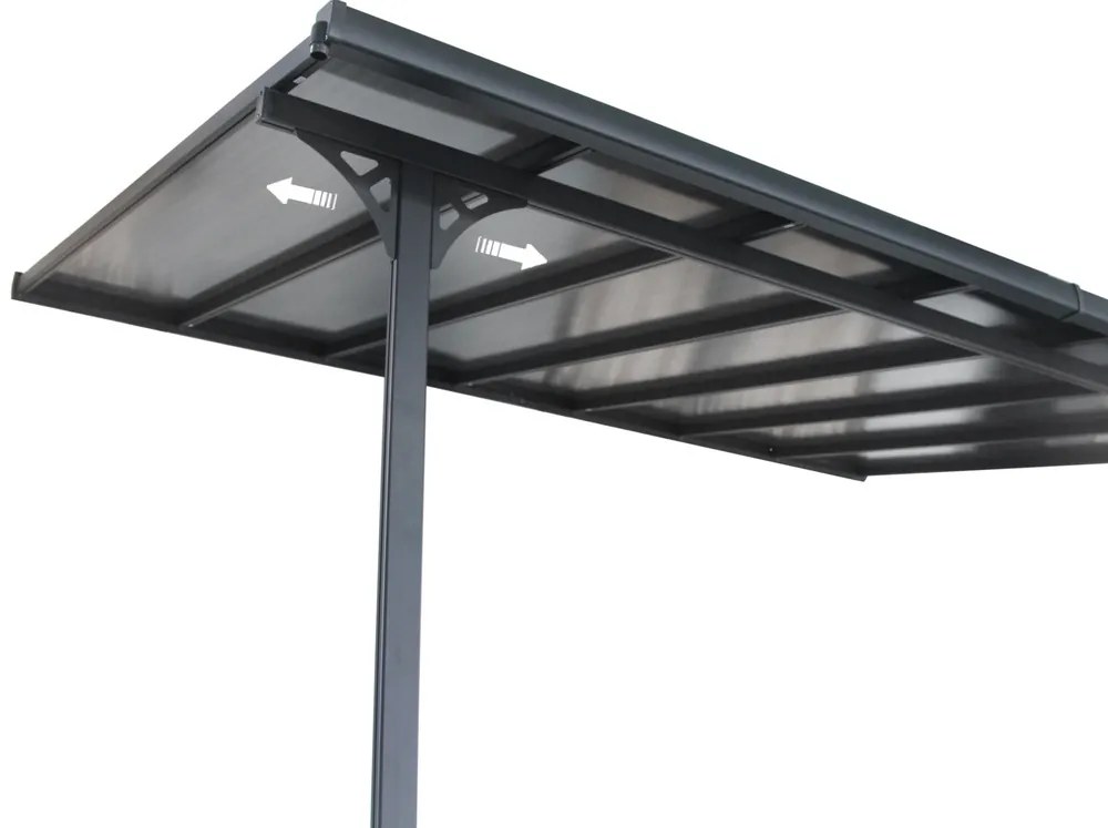 ROJA BRUCE H pergola - ŠEDÝ polykarbonát