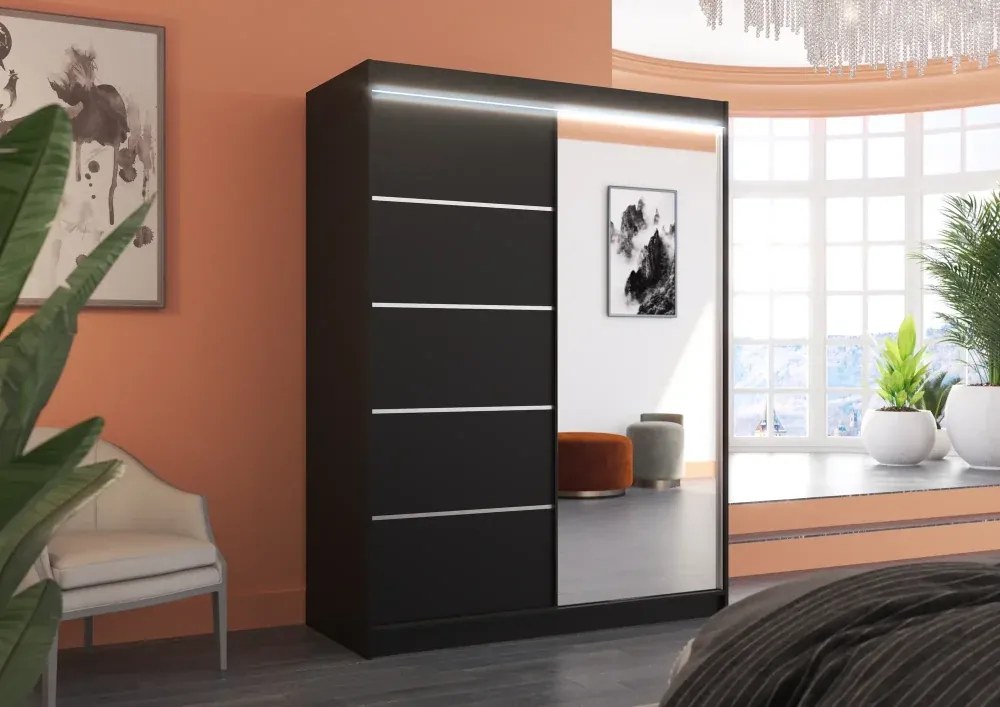 Posuvná skříň se zrcadlem a LED osvětlením LIMBO 150