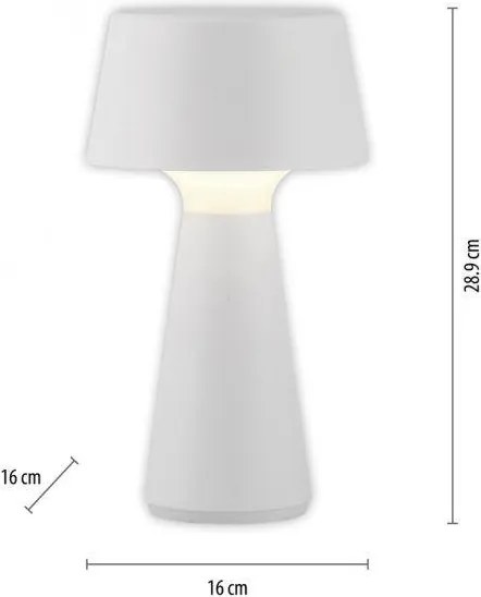 LD 19260-16 ABERA LED stolní lampa na baterie bílá dotykový stmívač IP54 USB vnitřní i venkovní použití 3000K - JUST LIGHT