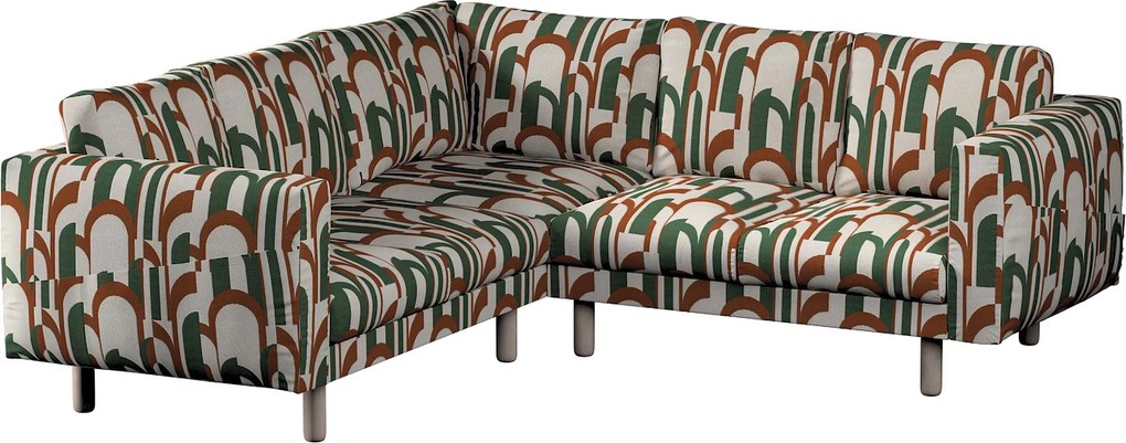 Potah na pohovku IKEA Norsborg rohová 4-místná barva zelená látka pletený vzor, vzorované
