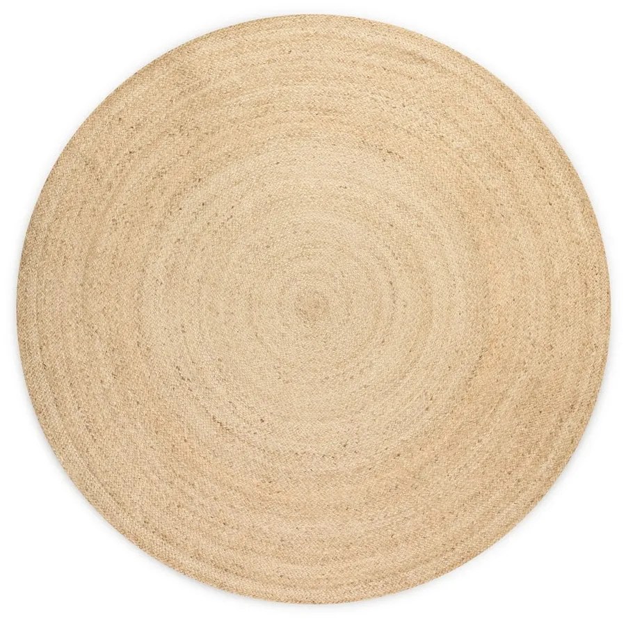 Oboustranný jutový kulatý koberec v přírodní barvě ø 100 cm Braided Ivory – Hanse Home