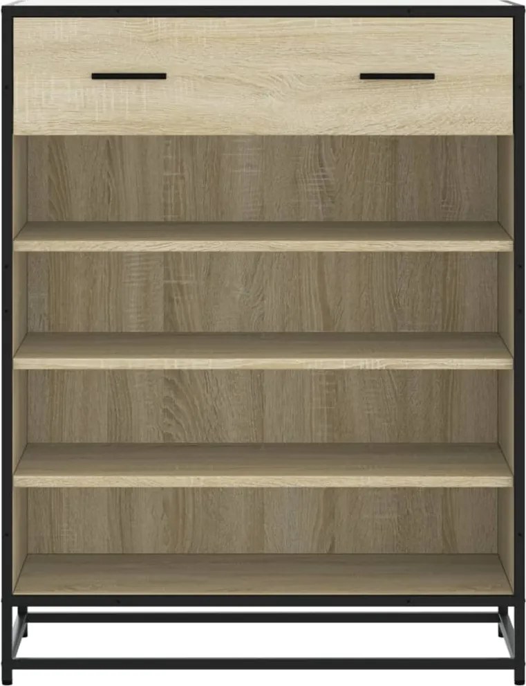 Botník dub sonoma 75 x 38 x 97,5 cm kompozitní dřevo a kov 3300876