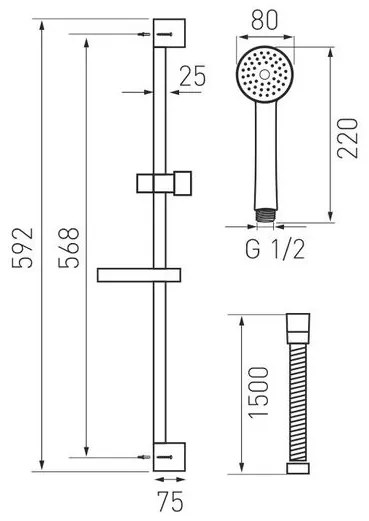 Novaservis Sprchový set 3 jet, s mýdlenkou KIT869,0