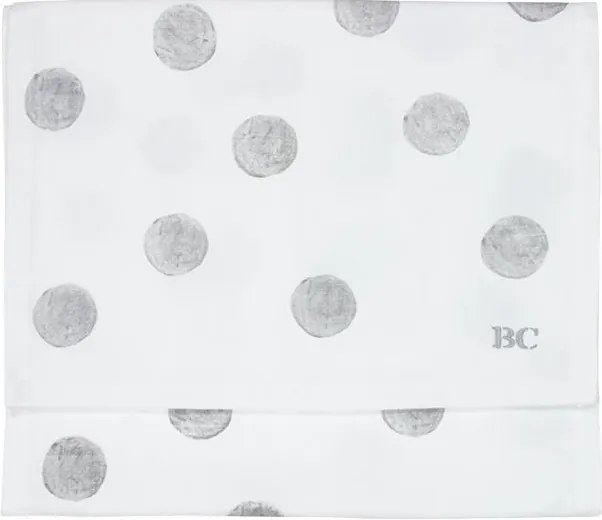 Středový pás na stůl Bastion Collections bílý s šedými tečkami 50x160cm