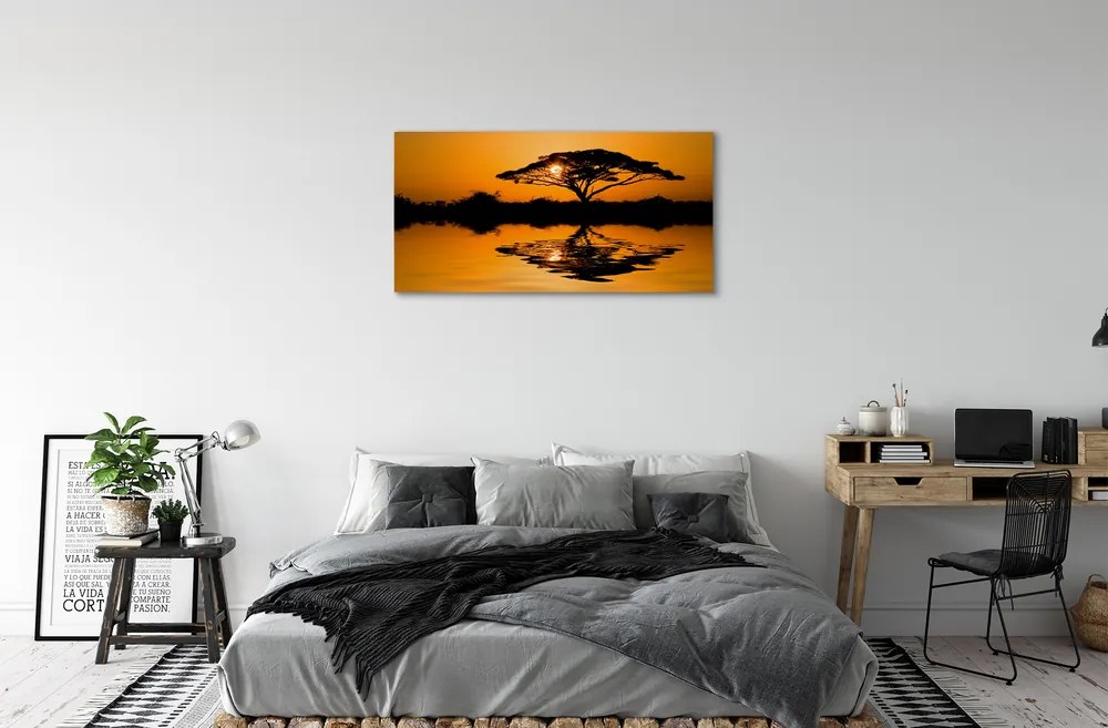 Obrazy na plátně Sunset tree 100x50 cm