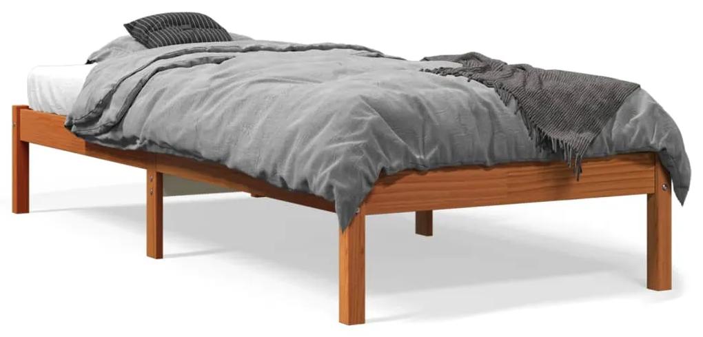 Rám postele voskově hnědý 75 x 190 cm masivní borovice - Default Title