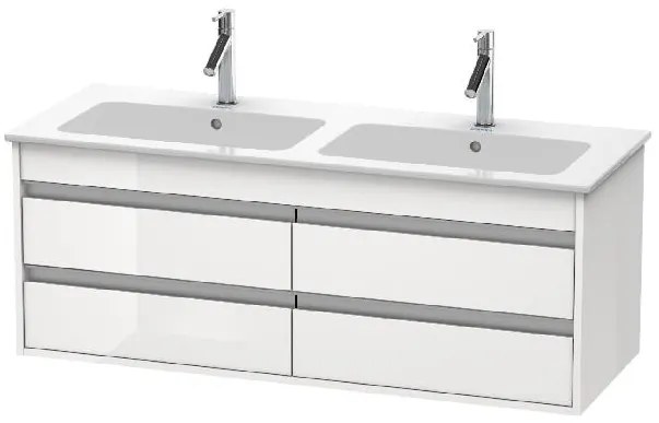 Duravit Ketho - Umyvadlová skříňka 48x127x48 cm, 4 zásuvky, lesklá bílá KT643302222
