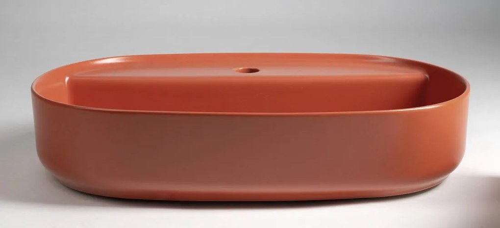Isvea Isvea, INFINITY OVAL keramické umyvadlo na desku, 60x40cm, terracotta, 10NF65060-2U