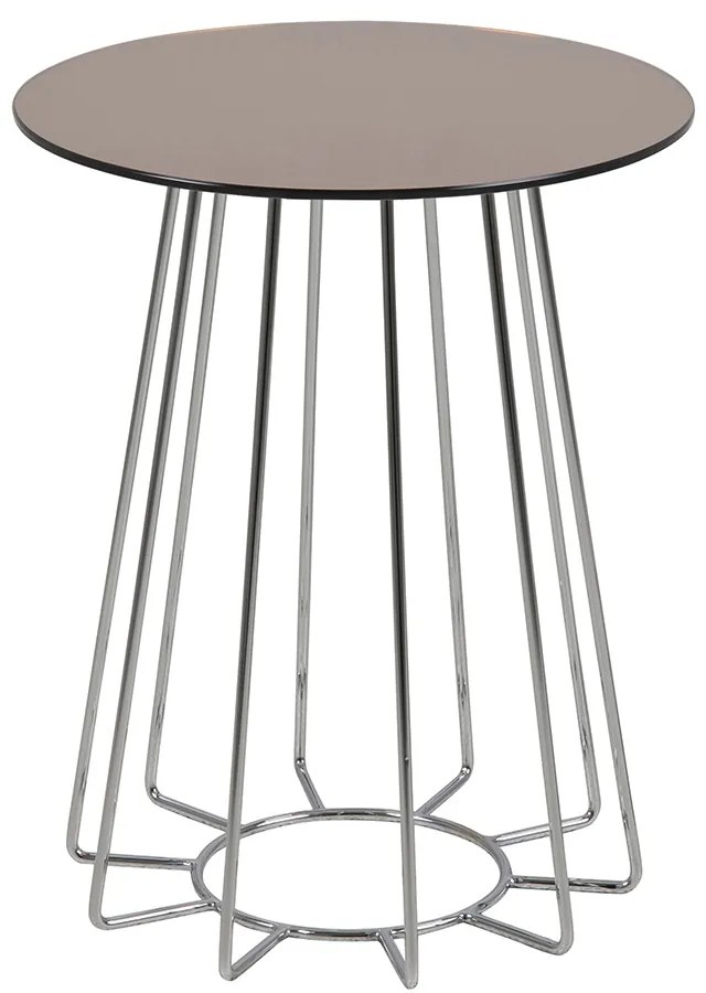 Design Scandinavia Konferenční / noční stolek Goldy, 50 cm, chrom/bronz