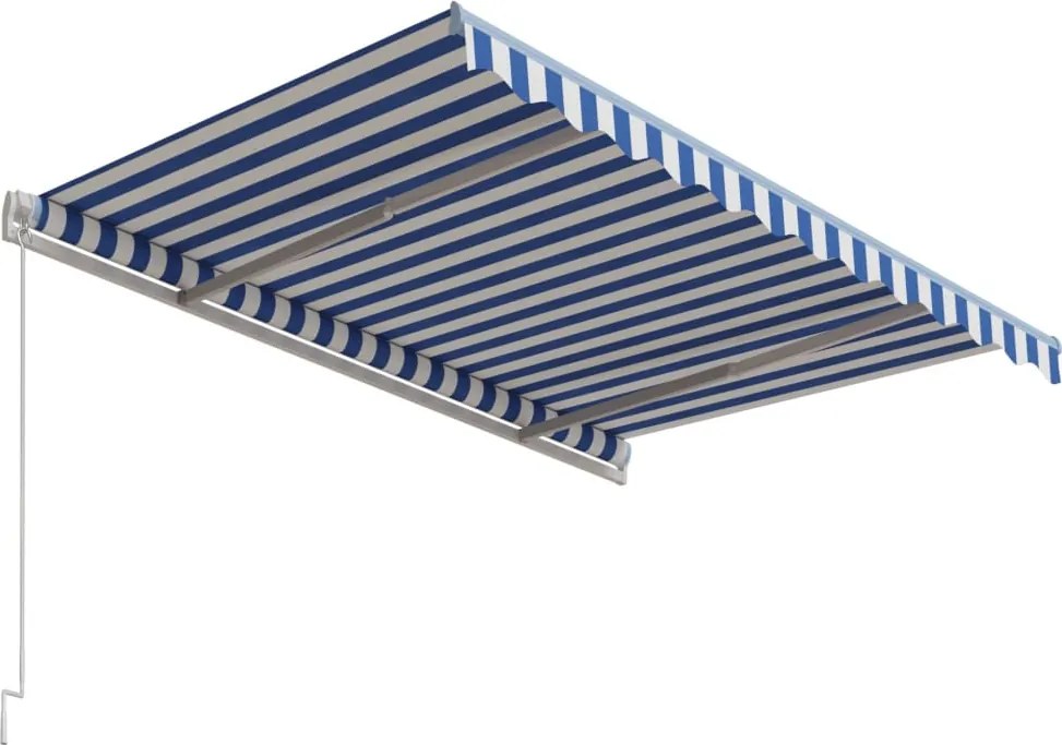 Automatická zatahovací markýza 300 x 250 cm modrobílá 3068866