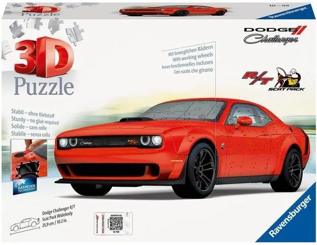 3d puzzle ravensburger puzzle 112845 dodge challenger r/t scat pack widebody108 dílků
