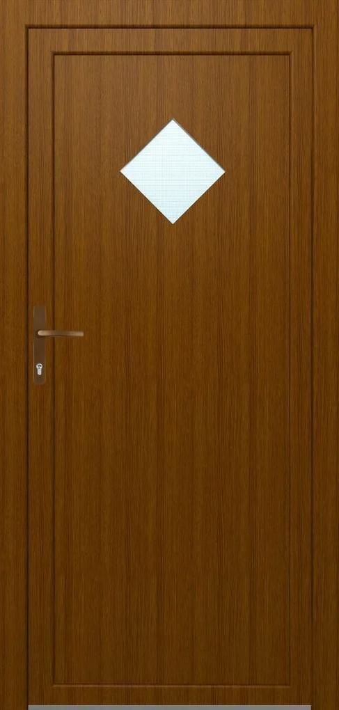 Solid Elements Vedlejší vchodové dveře Brigi, 90 P, rozměr vč. zárubně: 1000 × 2100 mm, plast, pravé, dub zlatý, prosklené