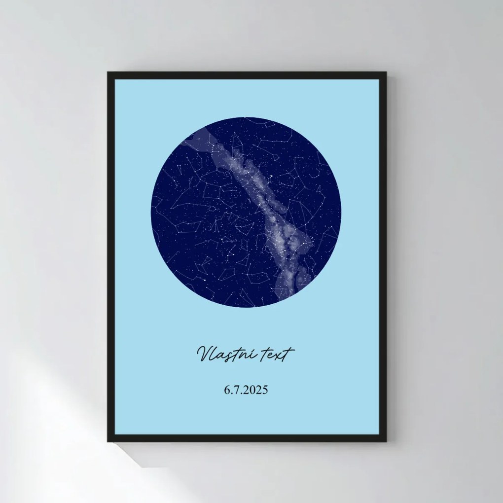 Personalizovaný magický fotoobraz v rámu - 30x40 - hvězdná mapa