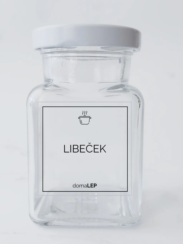 Samolepka na kořenky LIBEČEK průhledná 5 × 5 cm základní písmo