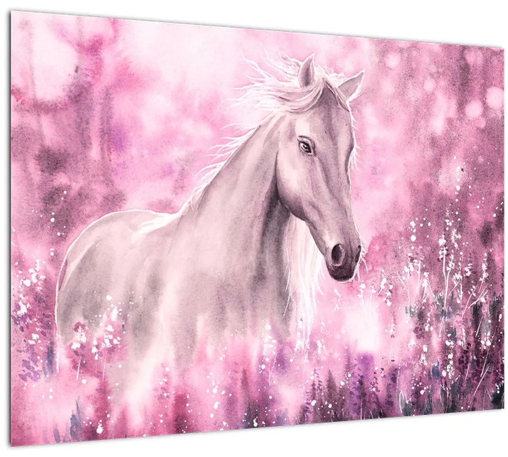 Skleněný obraz - Malovaný kůň (70x50 cm)