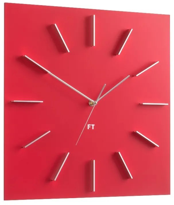 Designové nástěnné hodiny Future Time FT1010RD Square red 40cm