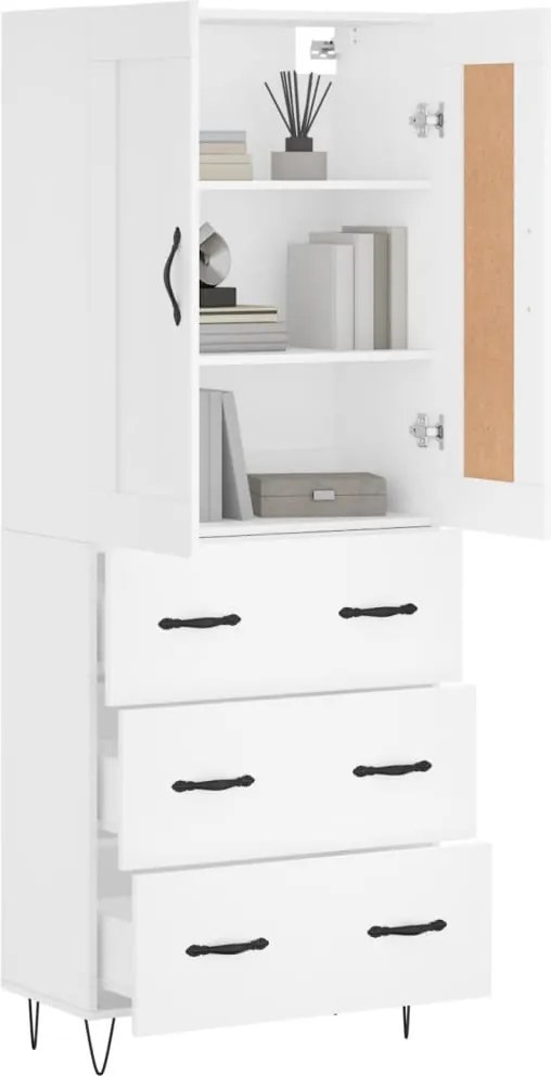 Skříň highboard bílá 69,5 x 34 x 180 cm kompozitní dřevo 3199777