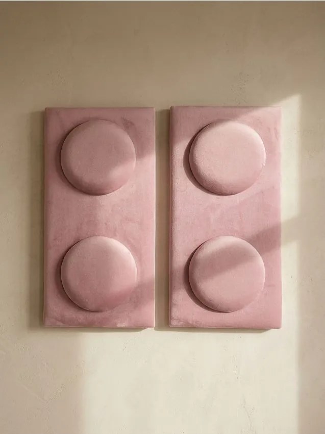 Sinsay - Čalouněné nástěnné panely ve tvaru bloku 2 pack - pastelová růžová