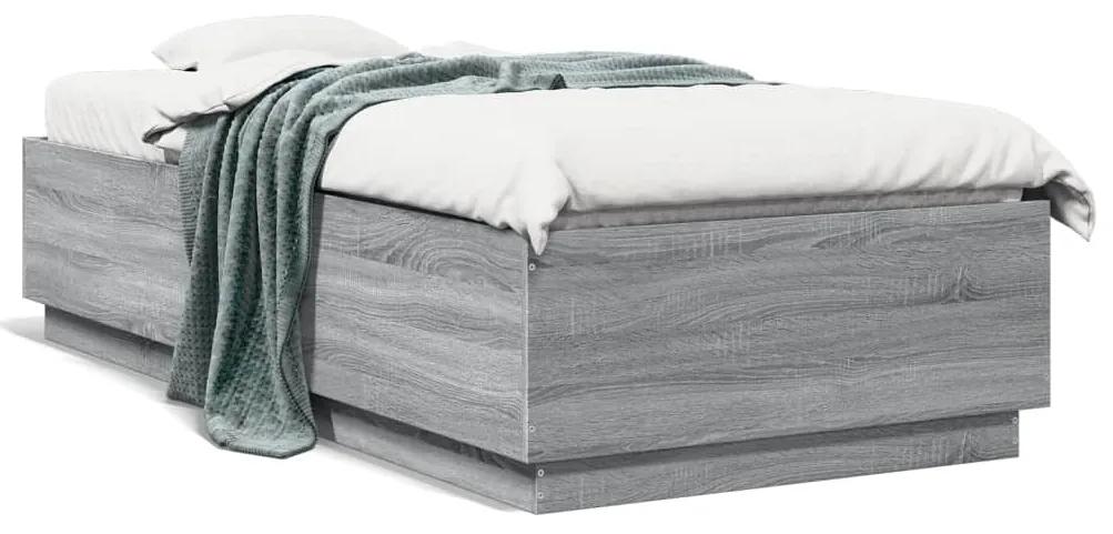 Rám postele šedý sonoma 100 x 200 cm kompozitní dřevo,  3209721