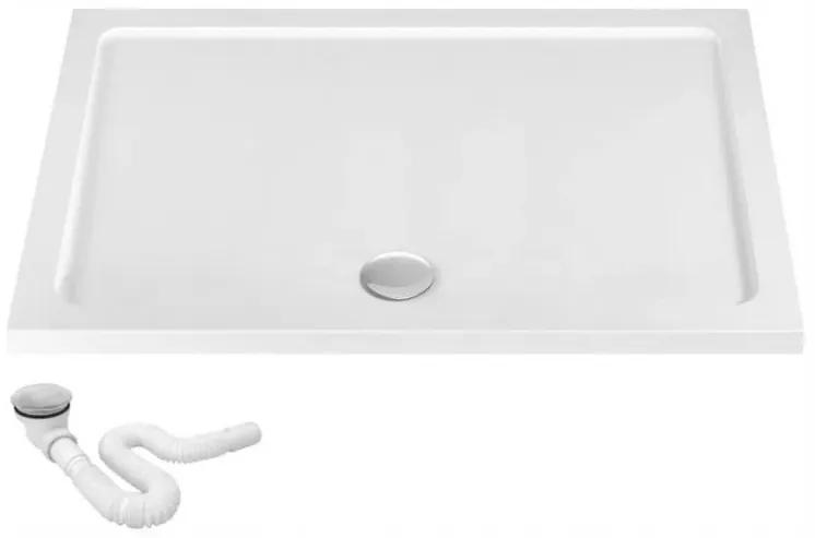 Rea Savoy, Akrylátová obdélníková sprchová vanička 100x80x6 cm, bílá, REA-K5332