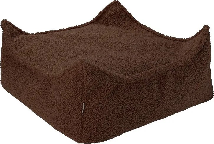 Tmavě hnědý dětský sedací vak z textilie bouclé Warm Hazel – Wigiwama
