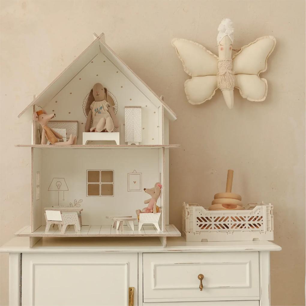 Dětský dřevěný domeček pro panenky s nábytkem