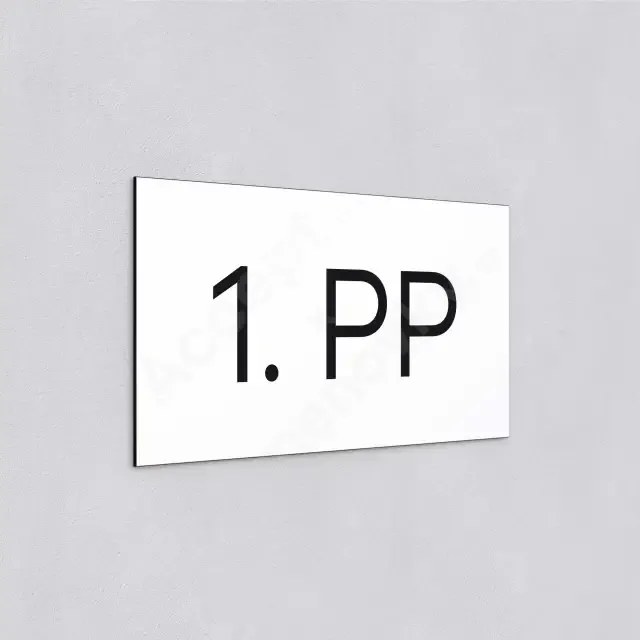 ACCEPT Označení podlaží "1. PP" - stříbrná tabulka - černý popis
