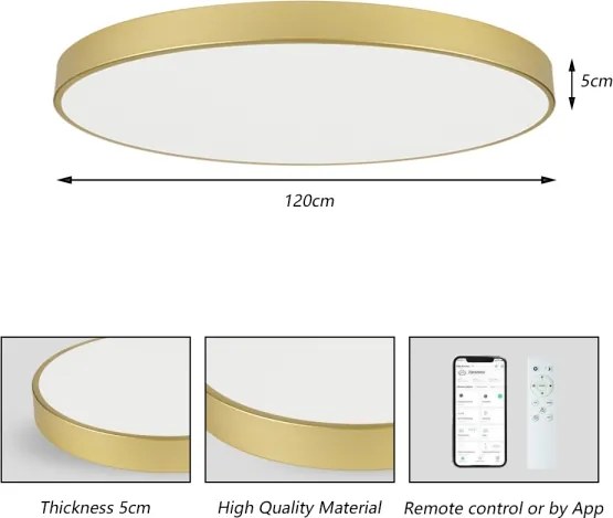 Brilagi -LED Stmív. svítidlo POOL SMART LED/180W/230V 120 cm zlatá Wi-Fi Tuya+DO