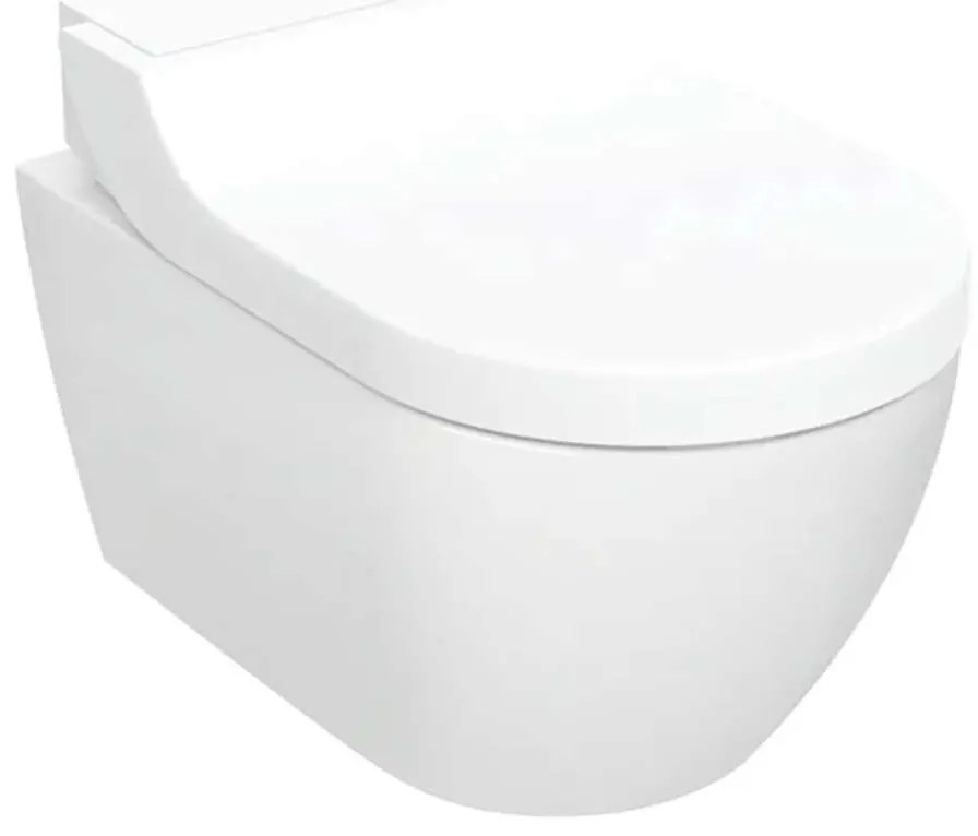 Geberit AquaClean - Elektronický bidet Tuma Comfort s keramikou, závěsný, TurboFlush, SoftClosing, KeraTect, sklo/bílá 146.290.SI.1
