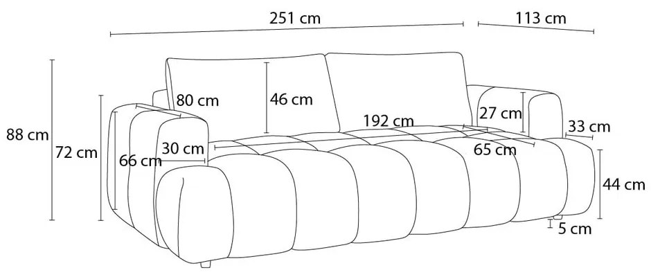 Rozkládací/s úložným prostorem pohovka v hořčicové barvě 251 cm Fuji – Bobochic Paris