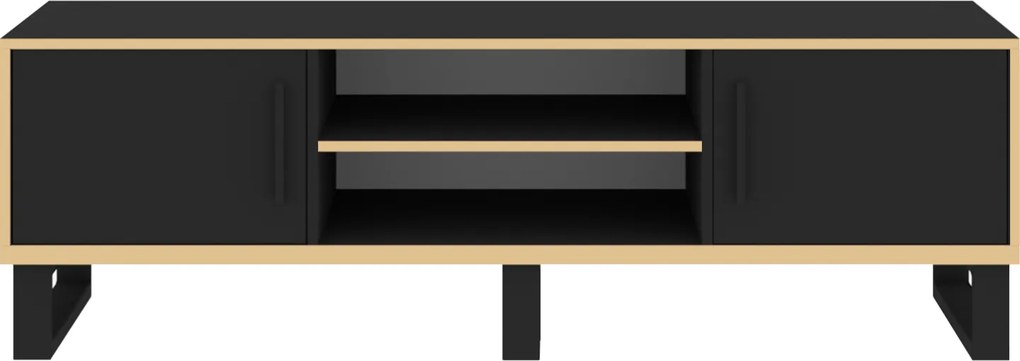 ARK Televizní skříňka GOD, Černá/Zlatá 160 cm
