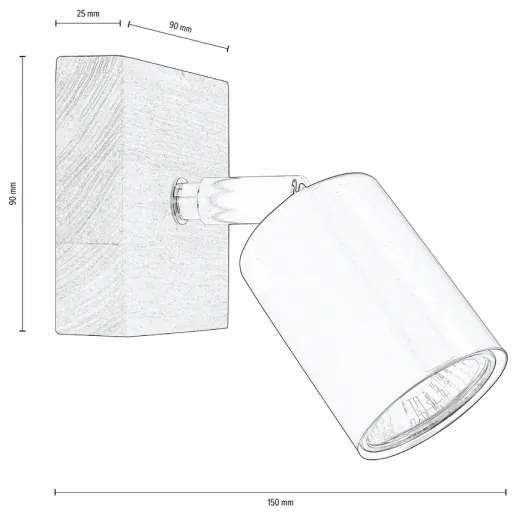 Spot-Light DO2910151 - Nástěnné bodové svítidlo MANARA 1xGU10/5W/230V borovice