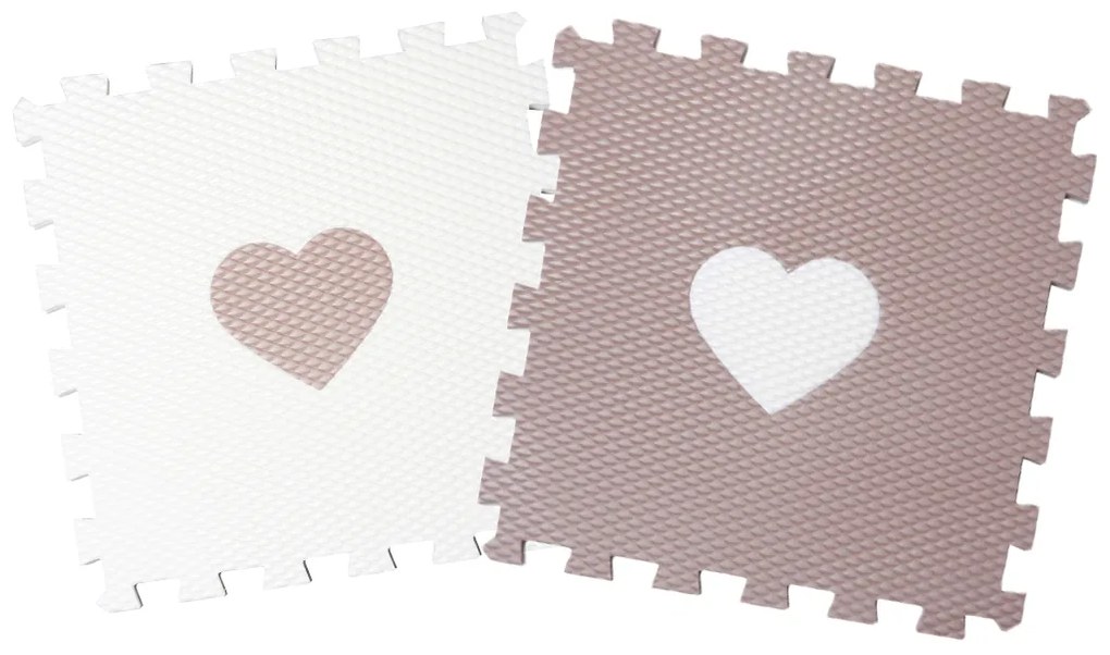 Vylen Pěnové podlahové puzzle Minideckfloor se srdíčkem Růžový s bílým srdíčkem 340 x 340 mm