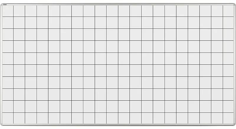 Magnetická tabule s odkládací poličkou MANAŽER K 200 x 100 cm (potisk) - čtverce 100 mm (102001002105)