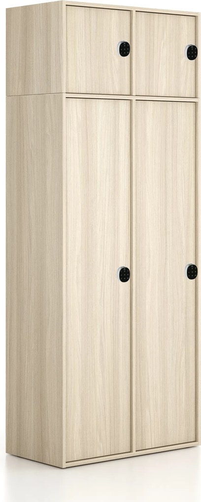 Nástavba pro skříně FRAME, 2x dveře, 872 x 450 x 427 mm, kódový zámek, dub přírodní